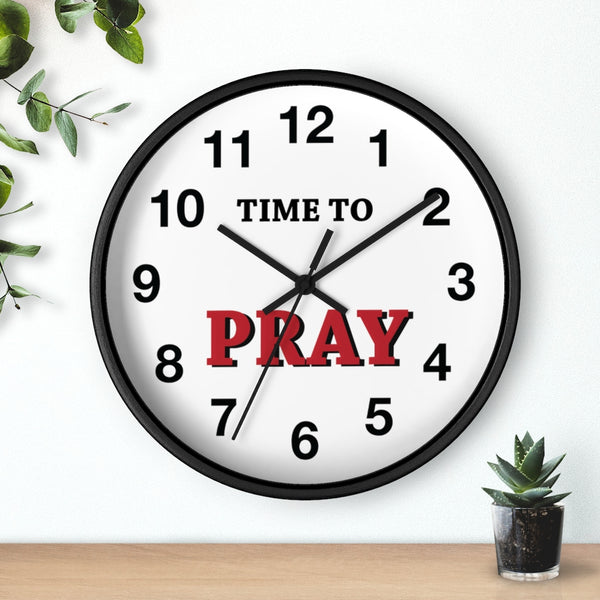 Time to pray wooden wall clock 10 inches – Signs of Christ